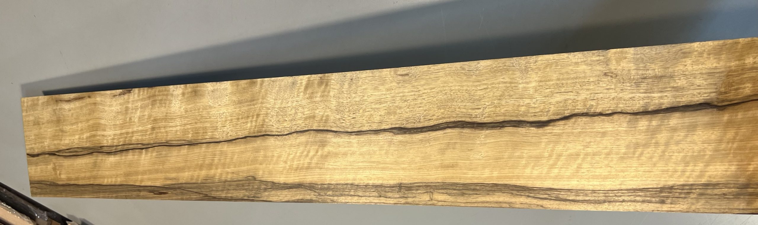 Neck Blank-#13631-Flame Black Limba-Medium Figure-QTR Sawn-35.75″x5.75 ...