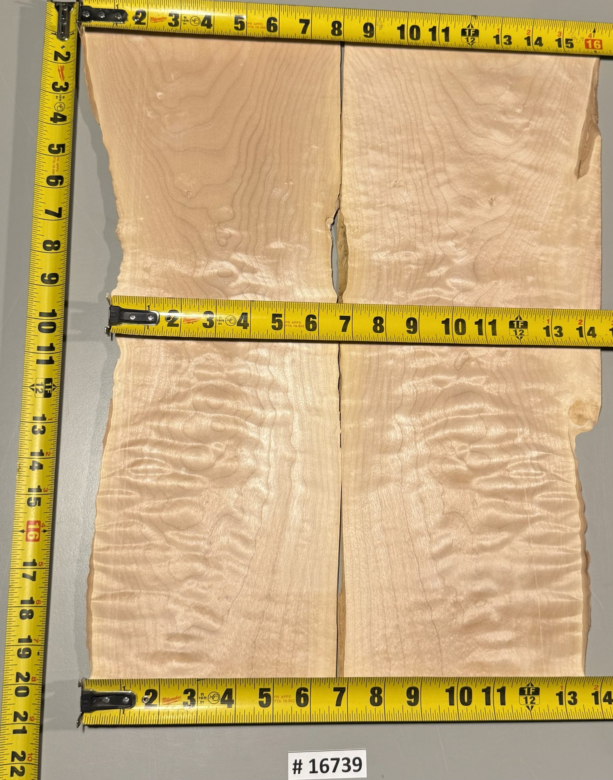 Book Match Set-#16739-Quilted Maple-Unjointed-21″x15″-13″x.233 ...
