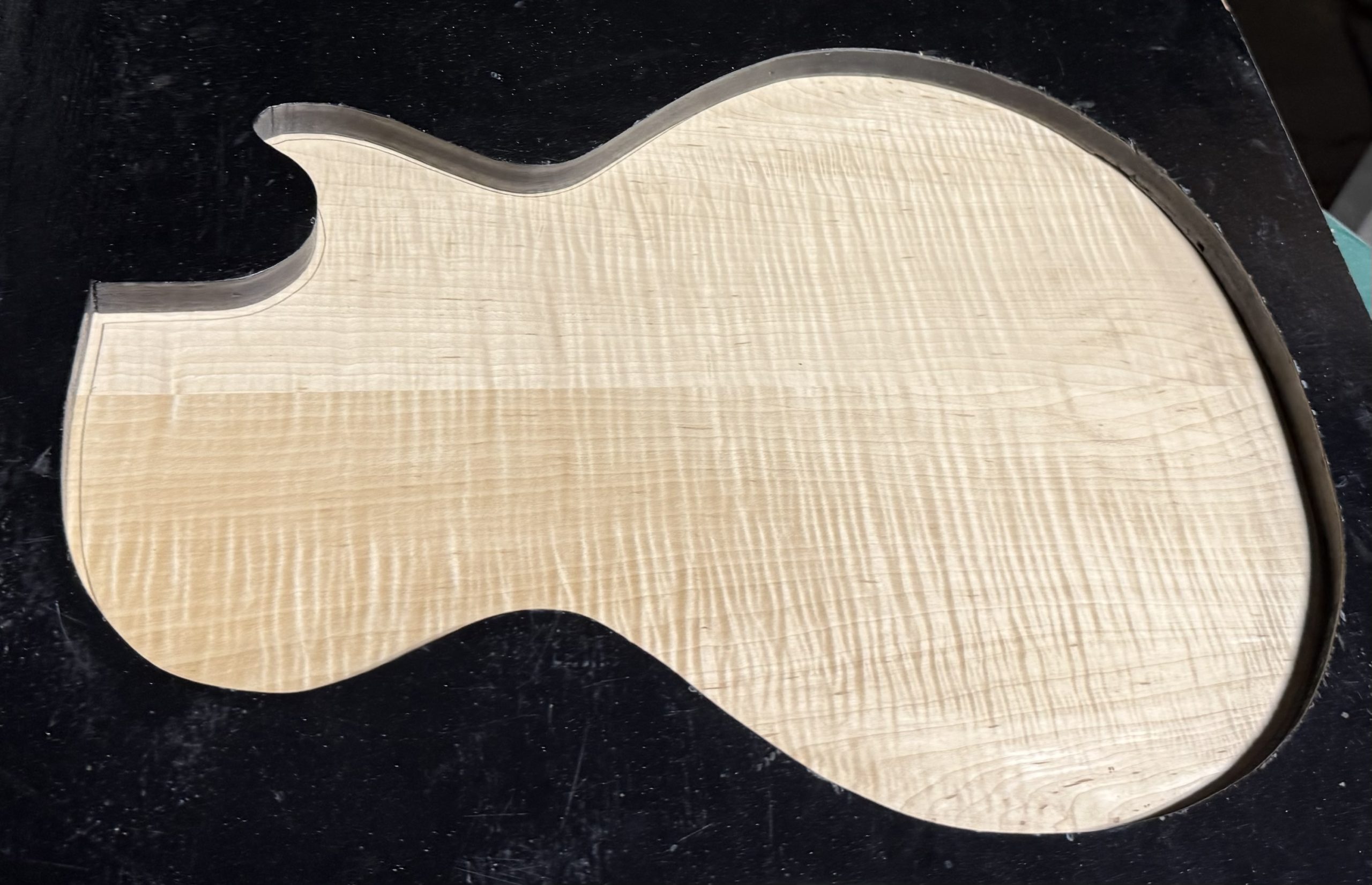 Carved Top-# 17403—4A Grade Hard Flame Maple 22”x17”—14”—12”x.77 ...